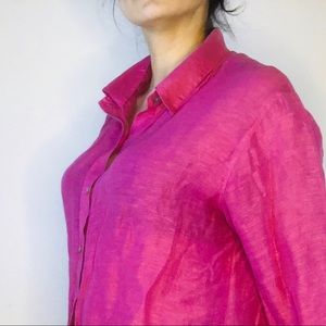 Chico's | Tops | Chicos Linen And Silk Pink Long Shirt Large 2 | Poshmark